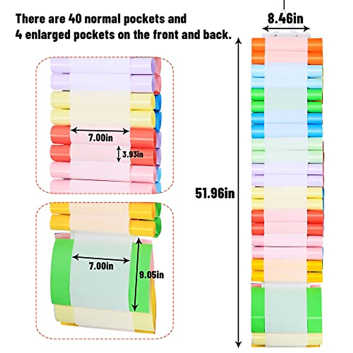 Vinyl Roll Holder with 42 Compartments, Vinyl Organizer Storage Rack Wall Mount Vinyl Holder Bag for Craft Room/Wrapping Paper/Door/Closet(White)