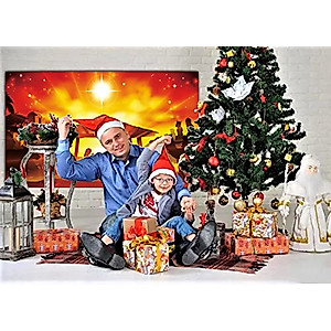 Merry Christmas Holy Nativity 6.0 x 3.6 ft Religious Backdrop for Photo Manger Scene
