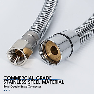 LukLoy 𝟏/𝟐" to 𝟏/𝟒" Nut Stainless Steel Shampoo Bowl Hose for Professional Salon Shampoo Bowl Faucet and Sprayer Head, Sprayer Head Not Included