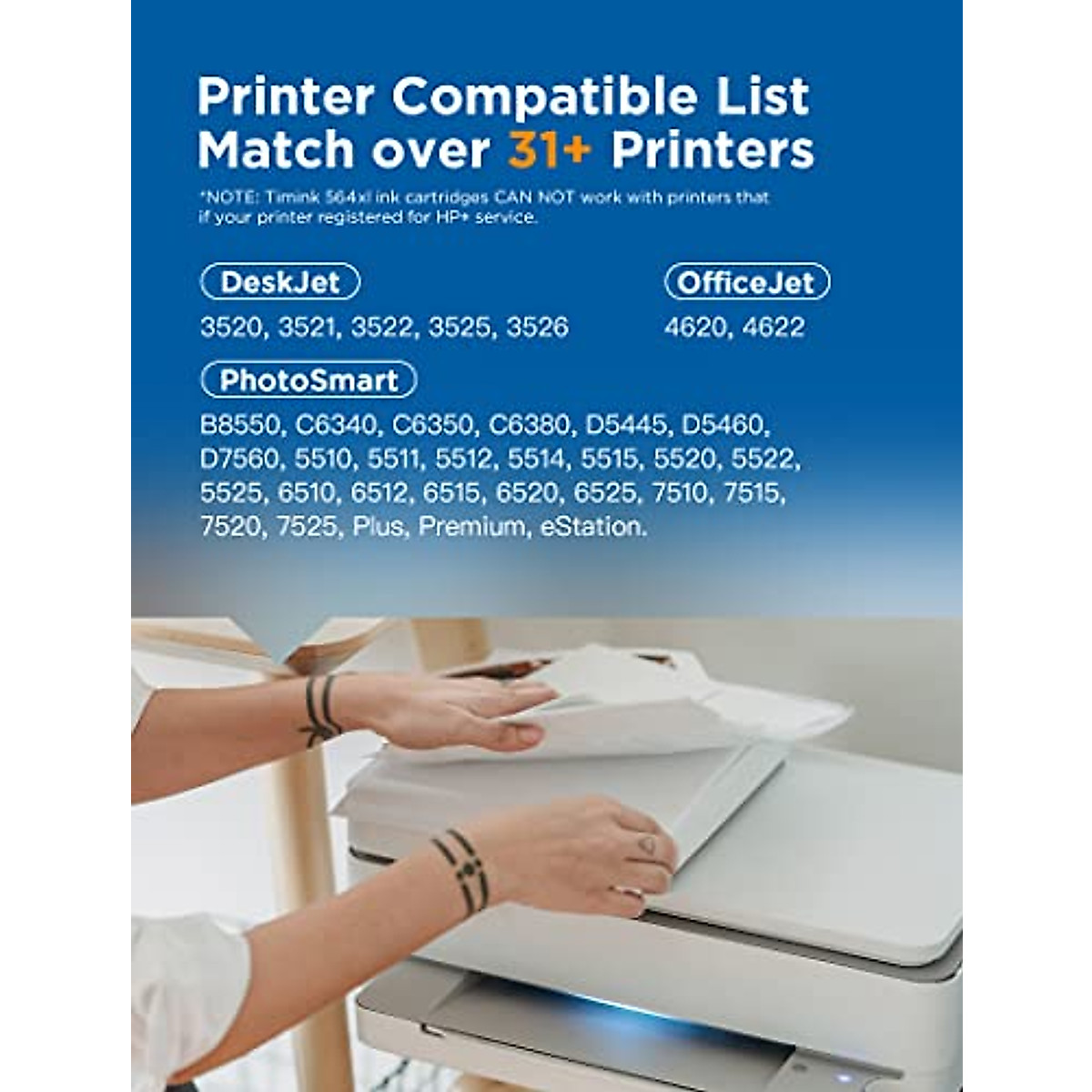 【5-Pack Larger Capacity】 564XL Ink Cartridges Replacement for Original HP 564 XL Combo Pack - Compatible for Photosmart 5520 6520 7510 7520 DeskJet 3520 Premium C309A C410A Printer (2BK/C/M/Y)