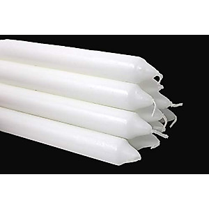 RAMBUE White Dinner Table Candle 9.5 inch Long Dripless Smokeless Burn 8 Hours in Your Candlesticks -10 Pack Candles