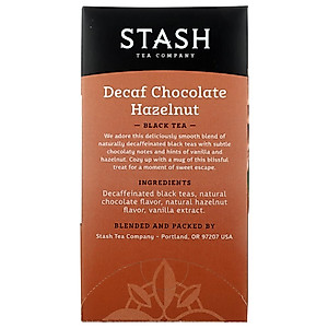 Stash Decaf Chocolate Hazelnut Black Tea, 18 count, 1pack