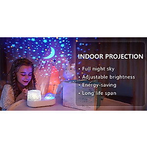 STARS LAMP Ocean Night Light Projector, Kids Galaxy Projector for Bedroom, Nebula Star projector with USB Cable, 360 Degree Rotation Kid Night Light Lamp for Decorating Party,Birthdays,Christmas Gifts