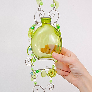 Set of Four Glass Rooter Hanging Vases - Pastel Glass Planter - Home and Garden Décor