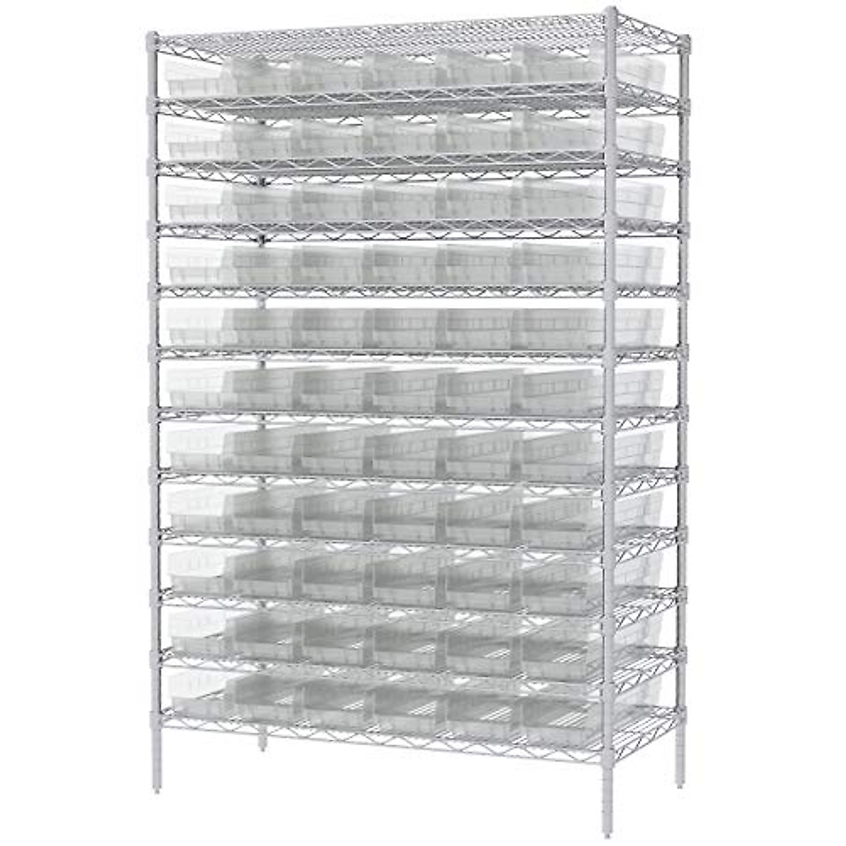 Akro-Mils 30164 Plastic Containers for Organizing and Storage Bins for Closet, Kitchen, Office, or Pantry Organization, 24-Inch x 6-1/2-Inch x 4-Inch, Clear, 6-Pack
