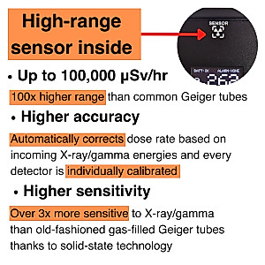 High Range Geiger Counter - Better Geiger S-1 Scintillator Radiation Detector and Dosimeter