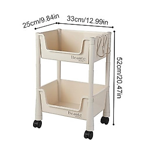 Storage Rolling Cart, 2/3/4 Tiers Moving Cart, Foldable Utility Cart, Multi Functional Rolling Drawer Cart, Rolling Storage Trolley with Wheel, Mobile Storage Organizer, Storage Cart for Books, Snack