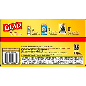Glad Recycling Tall Drawstring Kitchen Trash Bags, Blue, 13 Gallon, 45 Count, Pack May Vary
