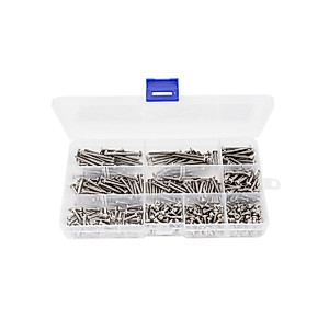 binifiMux 390pcs M3 Phillips Pan Head Screws Self Tapping Drilling Screws Assortment Kit, 304 Stainless Steel, 10 Sizes