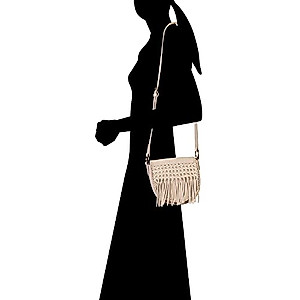 Frye Melissa Woven Saddle Bag, Cream