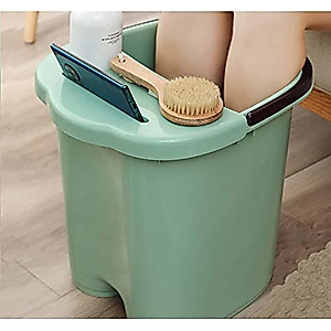 Generic Foot Spa and Massager Bucket, Plastic Foot Tub Massage Bucket Foot Soaking Bath Tub Soaking Feet Suitable for Home Spa Pedicure (XL, GREEN)