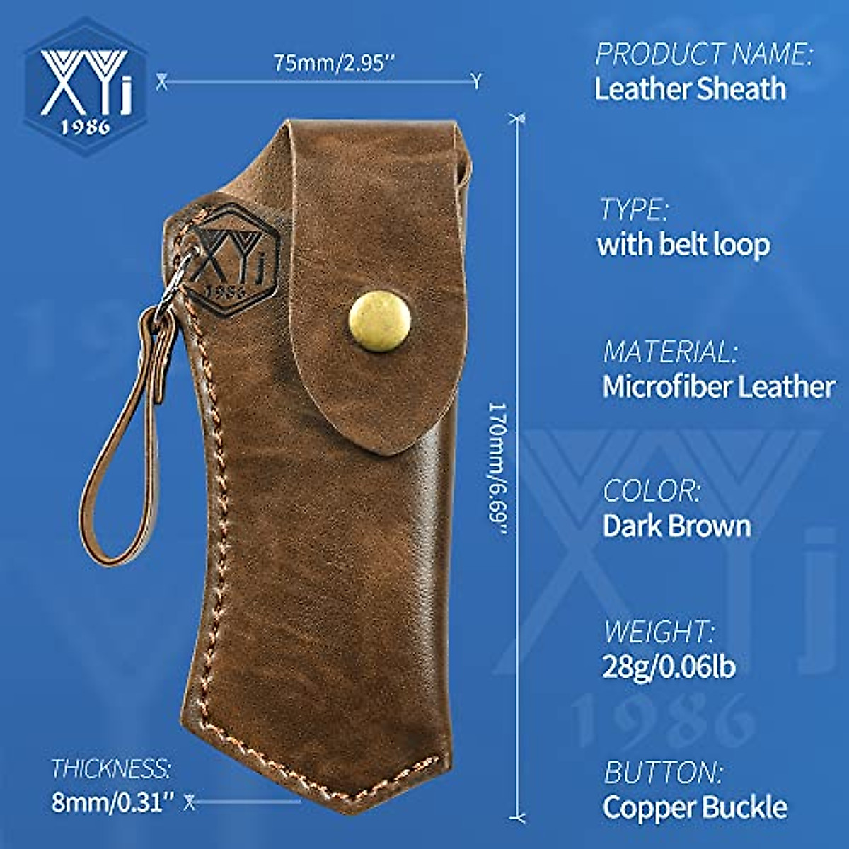 XYJ 2pcs/set Leather Knife Sheath For Camping Folding Knives Carry Knife Edge Guard Knife Cover Sleeves Universal Knife Holster Pocket Knife Case