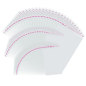 150 Pcs Self Sealing Cellophane Bags with 3 Sizes 3x4, 4x6, 6x9 inches. Cellophane Treat Bags Self Adhesive Cookie Bags, Sandwich Bags, Resealable Cellophane Bag for Packaging.