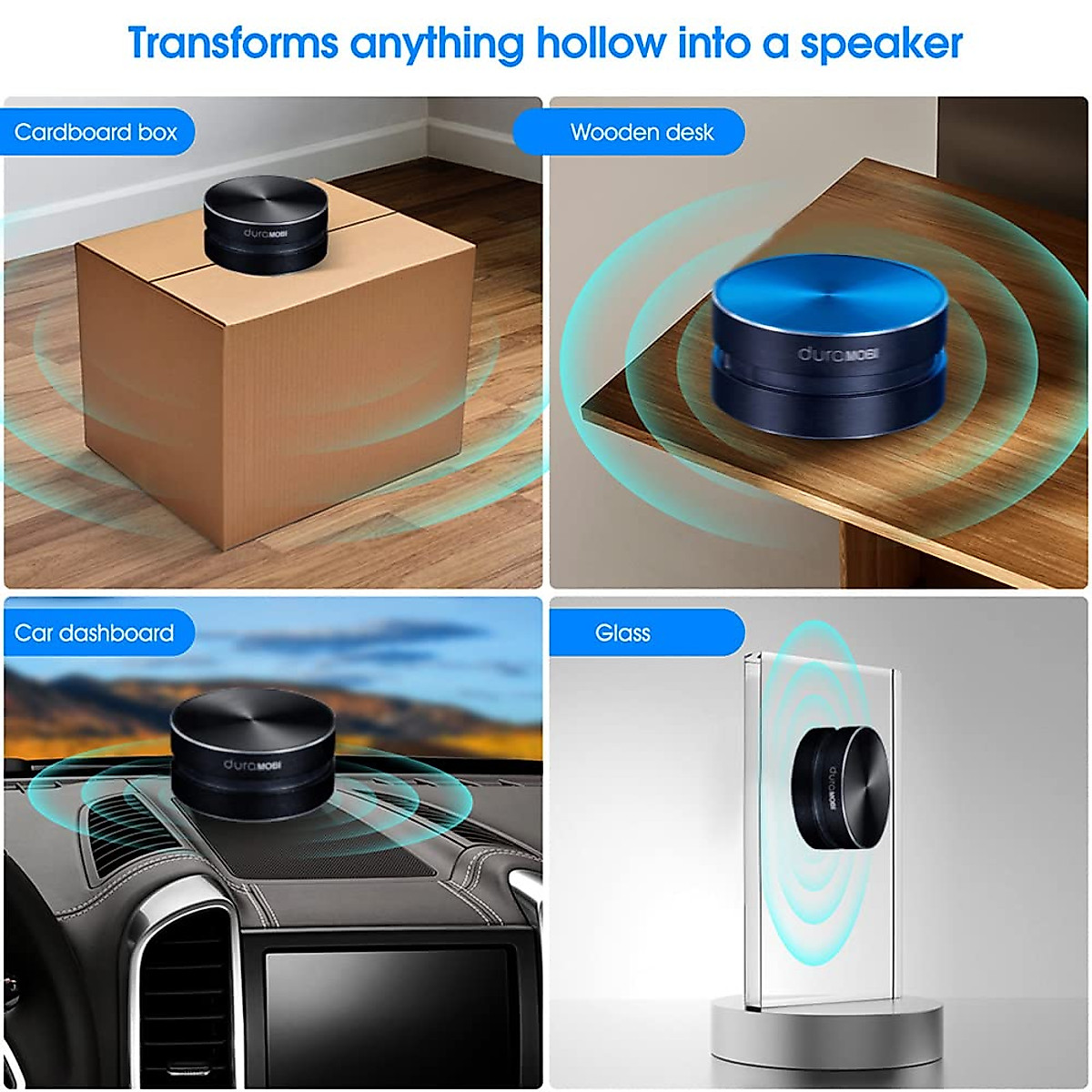 Irfora 2 Packs Wirelessly BT Speaker Bone Conduction Speakers Mini Portable Loud Stereo Sound Built-in Mic Sound Box Black