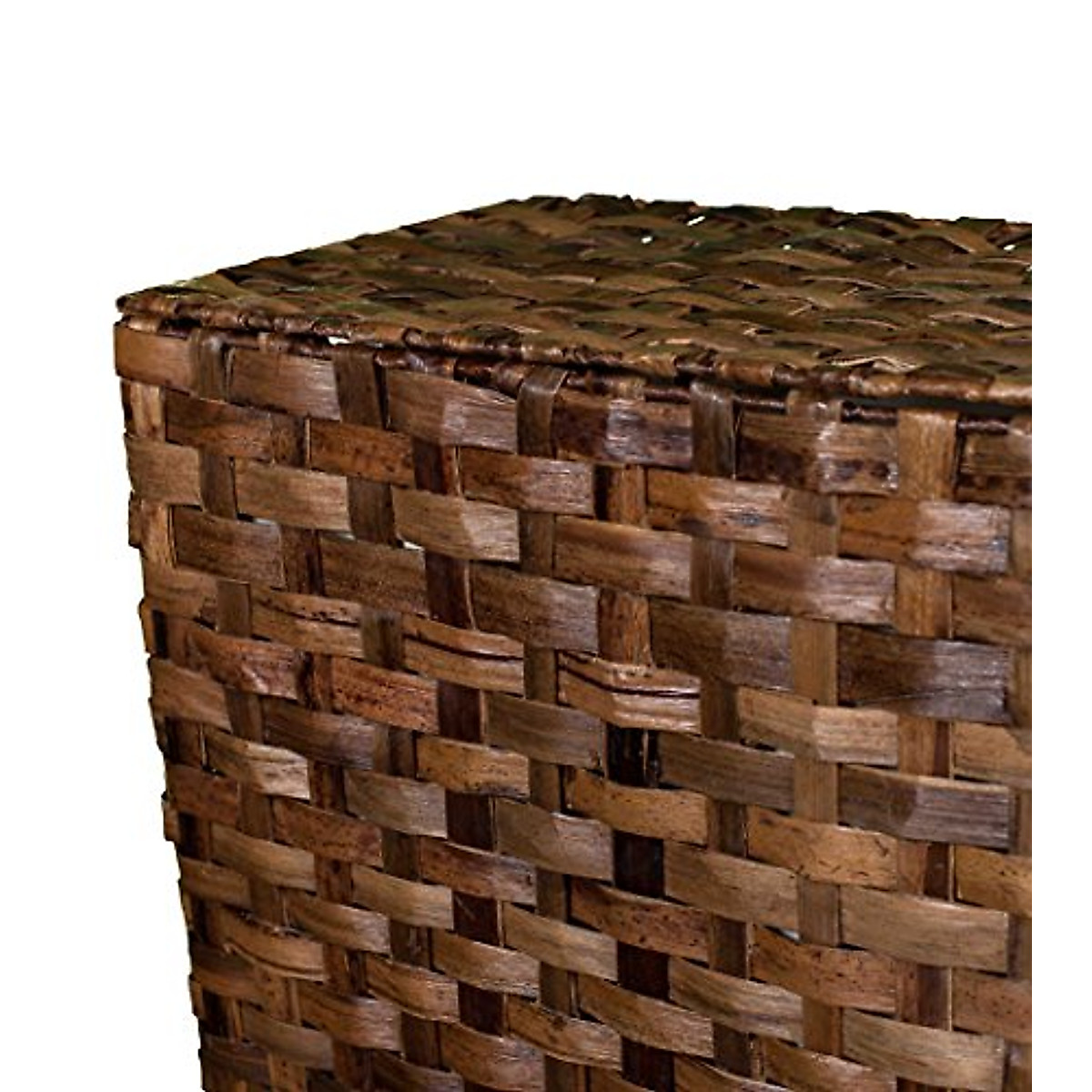 BIRDROCK HOME Abaca Divided Flat Weave Laundry Hamper with Bags - Hand Woven Clothes Basket - Sorter Hampers - Espresso