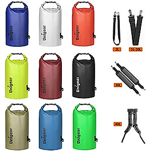Unigear Dry Bag Waterproof, Floating and Lightweight Bags for Kayaking, Boating, Fishing, Swimming and Camping with Waterproof Phone Case (Gray, 2L)