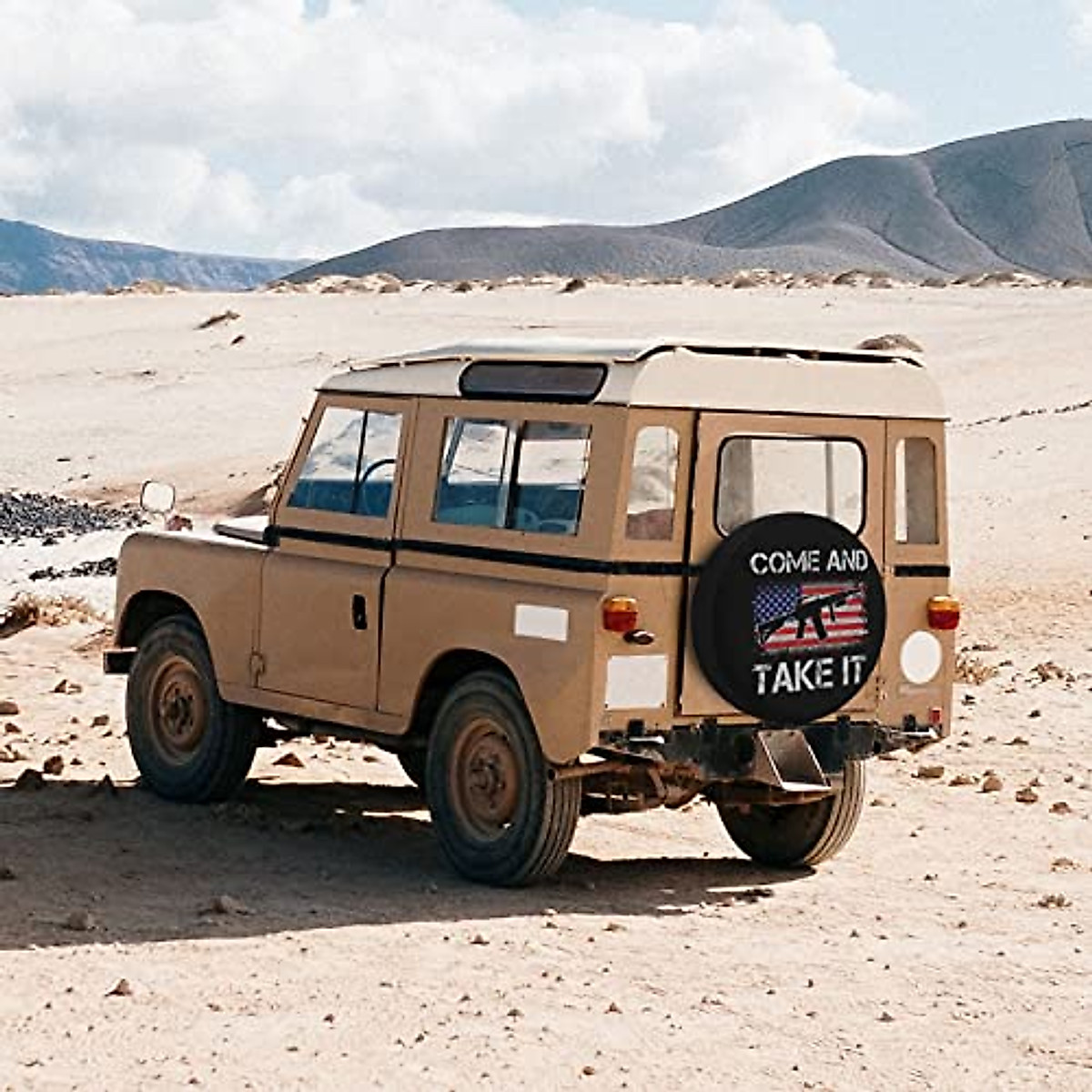 Come and Take It Funny Tire Cover Universal Fit Spare Tire Protector for Truck, SUV, Trailer, Camper, Rv