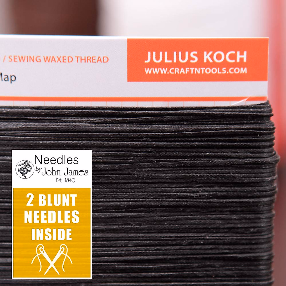 Black 0.8mm Ritza 25 Tiger Thread for Leather Craft | Waxed Tiger Thread | Ritza 25 Thread | Waxed Polyester | Saddlers Thread