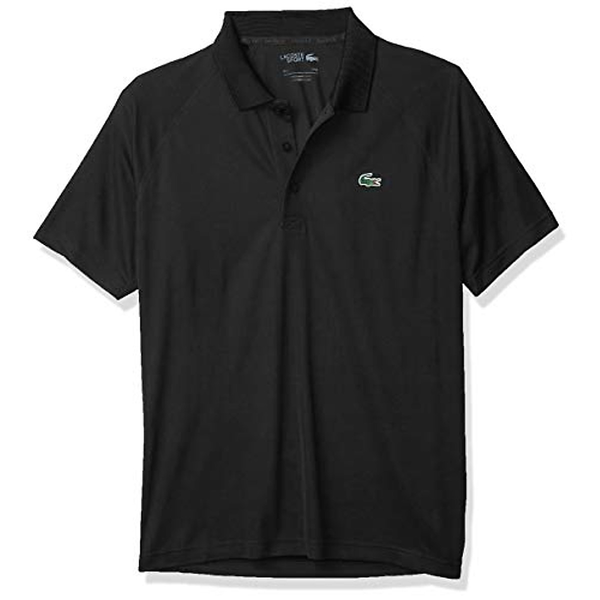 Lacoste Men's Sport Short Ultra Dry-Raglan Sleeve Polo, Black, X-Large