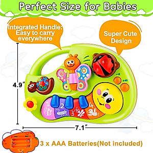 Baby Piano Toy Baby Toys 6 to 12 Months Infant Toys Baby Musical Toys Sensory Toys Light Up Toys for 1 Year Old Newborn Infant Toys 6-12 Months Toddler Piano Toy Xmas Birthday Gifts Girl Toys for Boys
