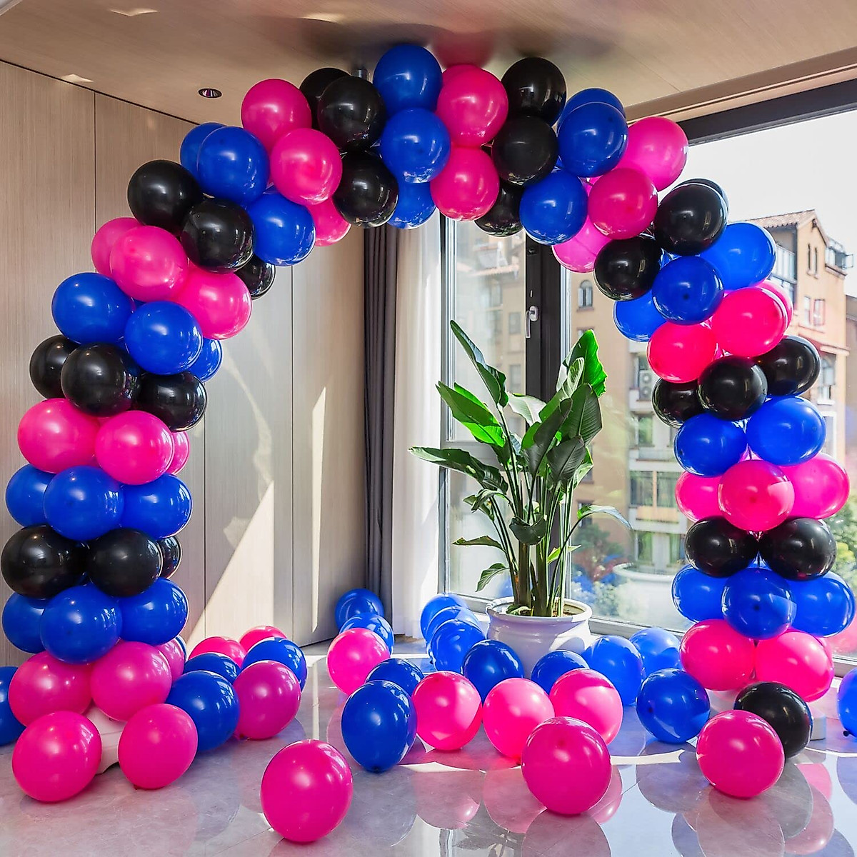 70pcs Royal Blue Balloons,12inch Dark Blue Latex Balloons Garland Arch for Birthday Baby Shower Wedding Valentine's Anniversary Party Decorations(With 2 Ribbons)