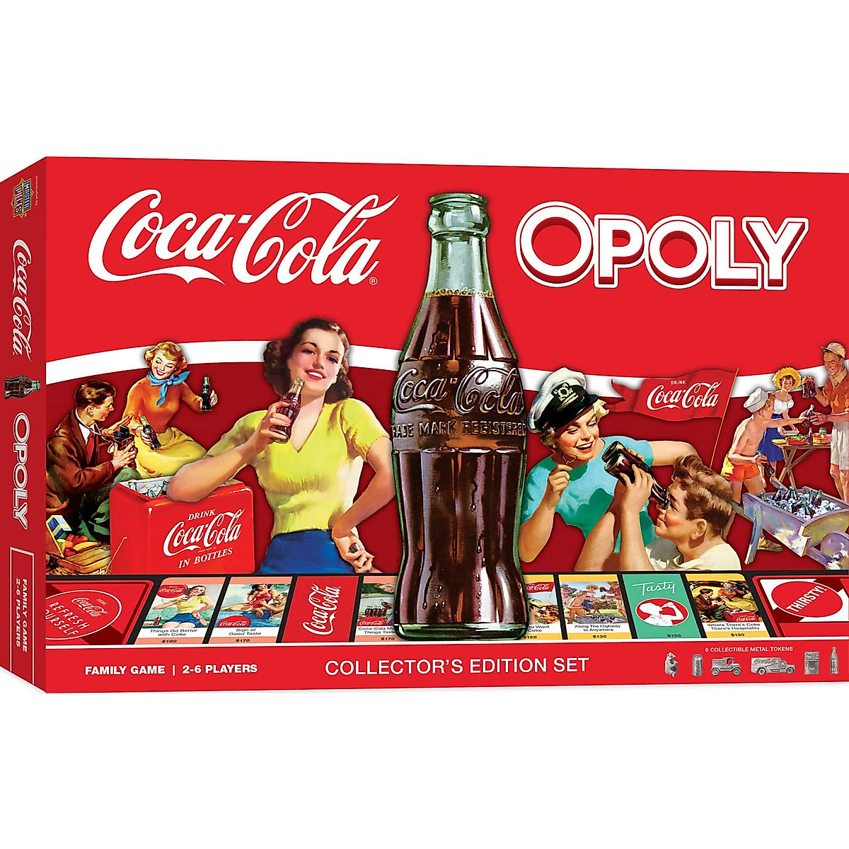 MasterPieces Opoly Board Games - Coca-Cola Opoly - Officially Licensed Board Games for Adults & Families