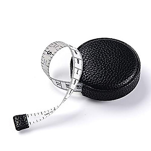 3m/120" Tape Measure Body Measuring Tape for Body Cloth Tape Measure for Sewing Fabric Tailors Medical Measurements Tape Dual Sided Leather Tape Measure Retractable (Black, 1 Pack)