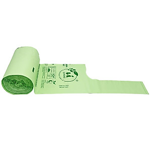 UNNI Compostable T-Shirt Bags with Handle-Tie, 2.6 Gallon, 9.84 Liter, 50 Count, 0.68 Mil, Small Kitchen Food Scrap Waste Bags, ASTM D6400, US BPI, CMA and OK compost HOME Certified, San Francisco