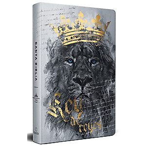 Biblia RVR60 letra grande tamaño manual, tapa dura León Rey de Reyes / Spanish B ible RVR60 Handy Size Large Print Hardcover Lion King of Kings