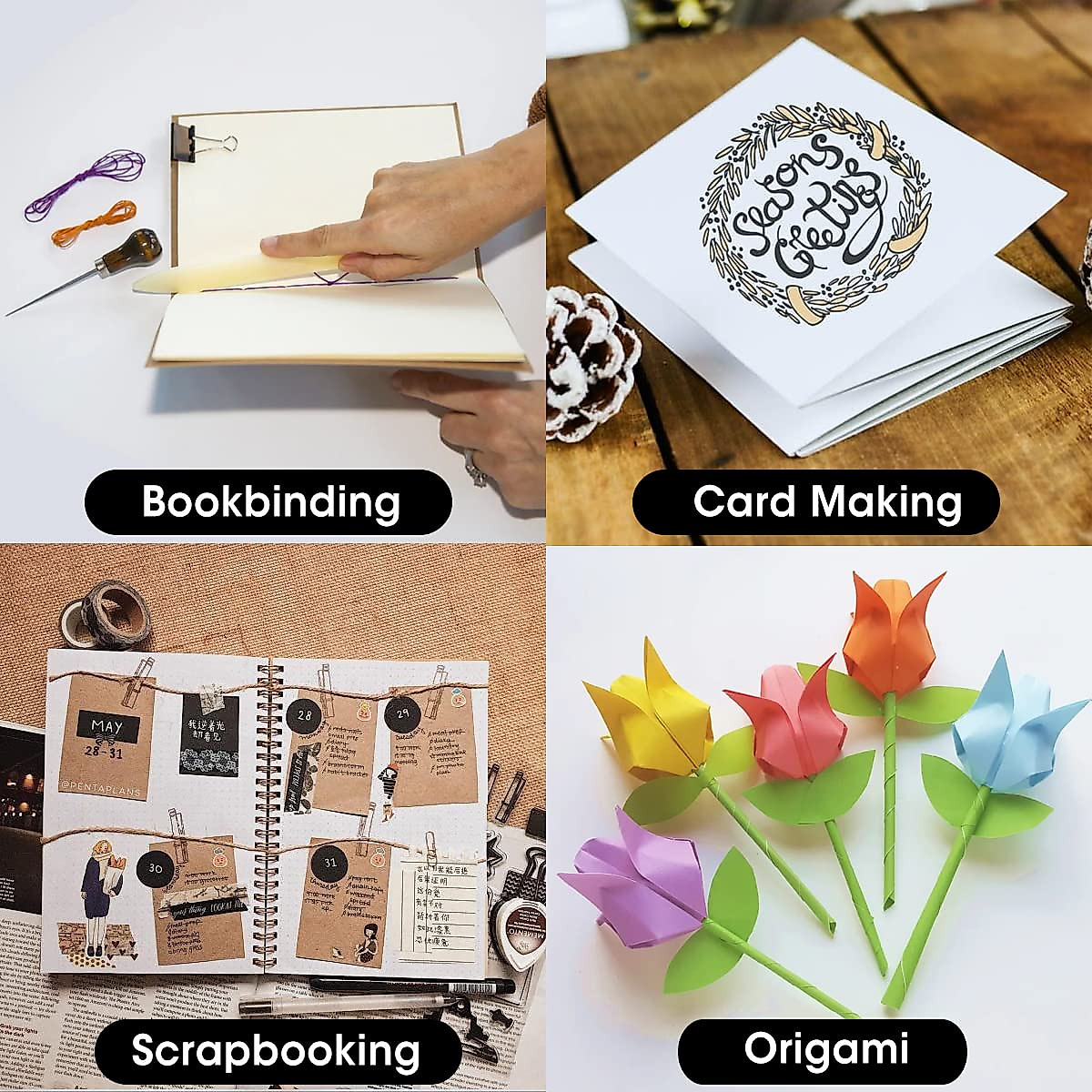 DEEDYGO Genuine Bone Folder and Scoring Tool - 100% Real Cattle Bone, Smooth, Premium Quality for Folding, Scoring, Creasing, Bookbinding, Origami, Scrapbooking, Leather Burnishing, Paper Card Crafts