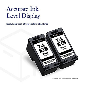 Valuetoner Remanufactured Ink Cartridge Replacement for HP 74XL High Yield CH623BN CB336WN for Deskjet D4260 D4280 D4360 Printer (2 Black) 2 Pack