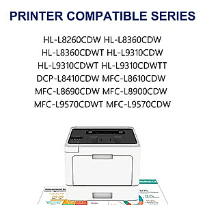 TANFENJR Compatible TN-431 TN431 Toner Cartridges Replacement for Brother HL-L8260CDW HL-L9310CDWT MFC-L8610CDW DCP-L8410CDW (1Black/1Cyan/1Magenta/1Yellow)