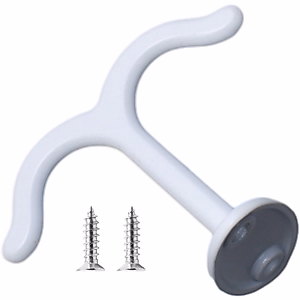 OZXNO 2pcs Ceiling Double Hook Zinc Alloy Storage Rack with Screws for Closet Bathroom Kitchen Cabinet (Black)