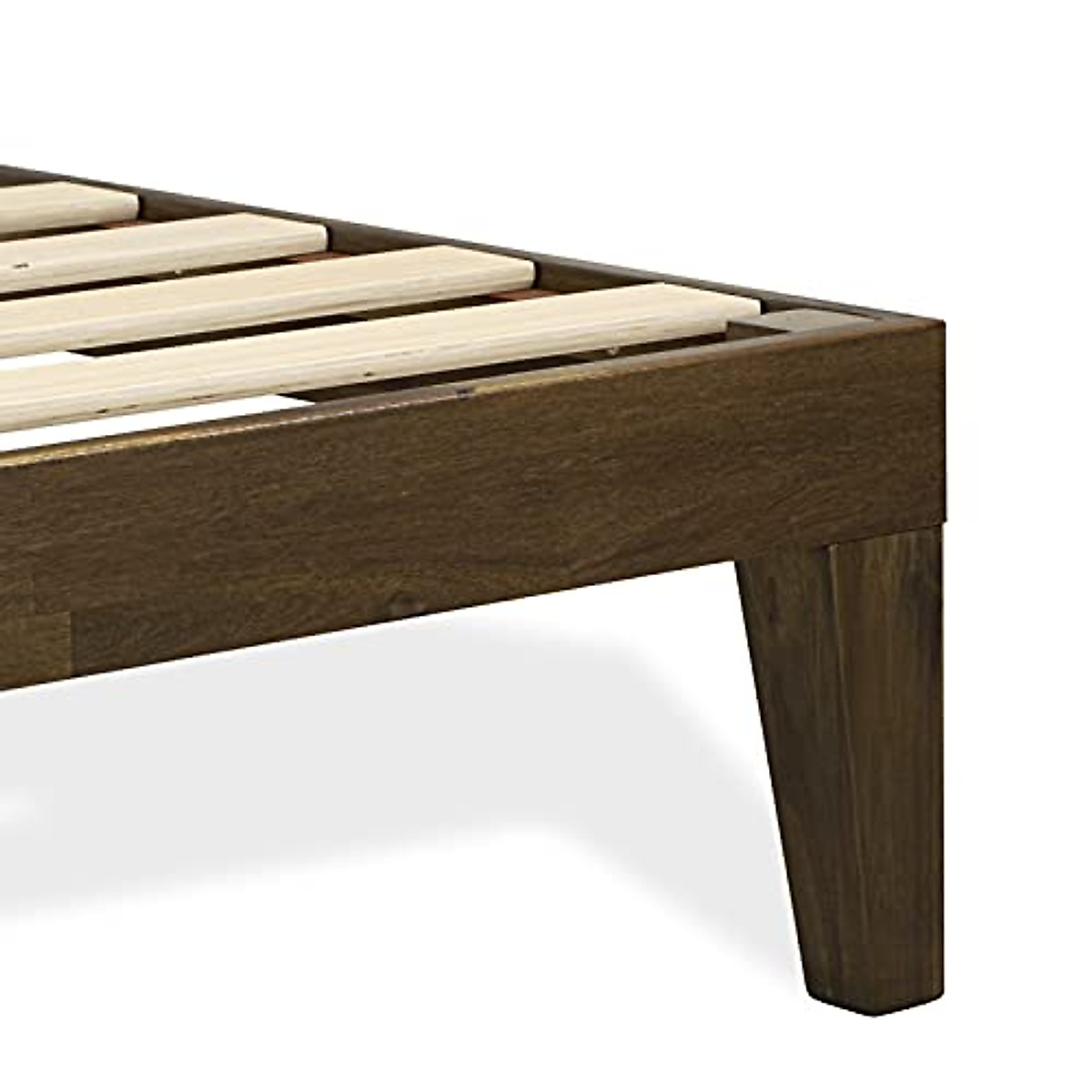 East West Furniture DNP-22-F Full Size Platform Bed with 4 Solid Wood Legs and 2 Extra Center Legs - Walnut Finish