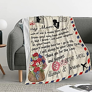 Envelope Blanket for Mom,to Mom Blanket,Unique, Ultra-Soft Flannel Throw Blankets for Women's Day Holiday Birthday Gifts 50x40inch
