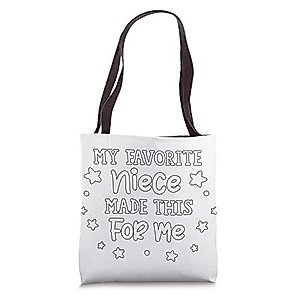 Gift from Niece craft for Aunt or Uncle Color your own funny Tote Bag