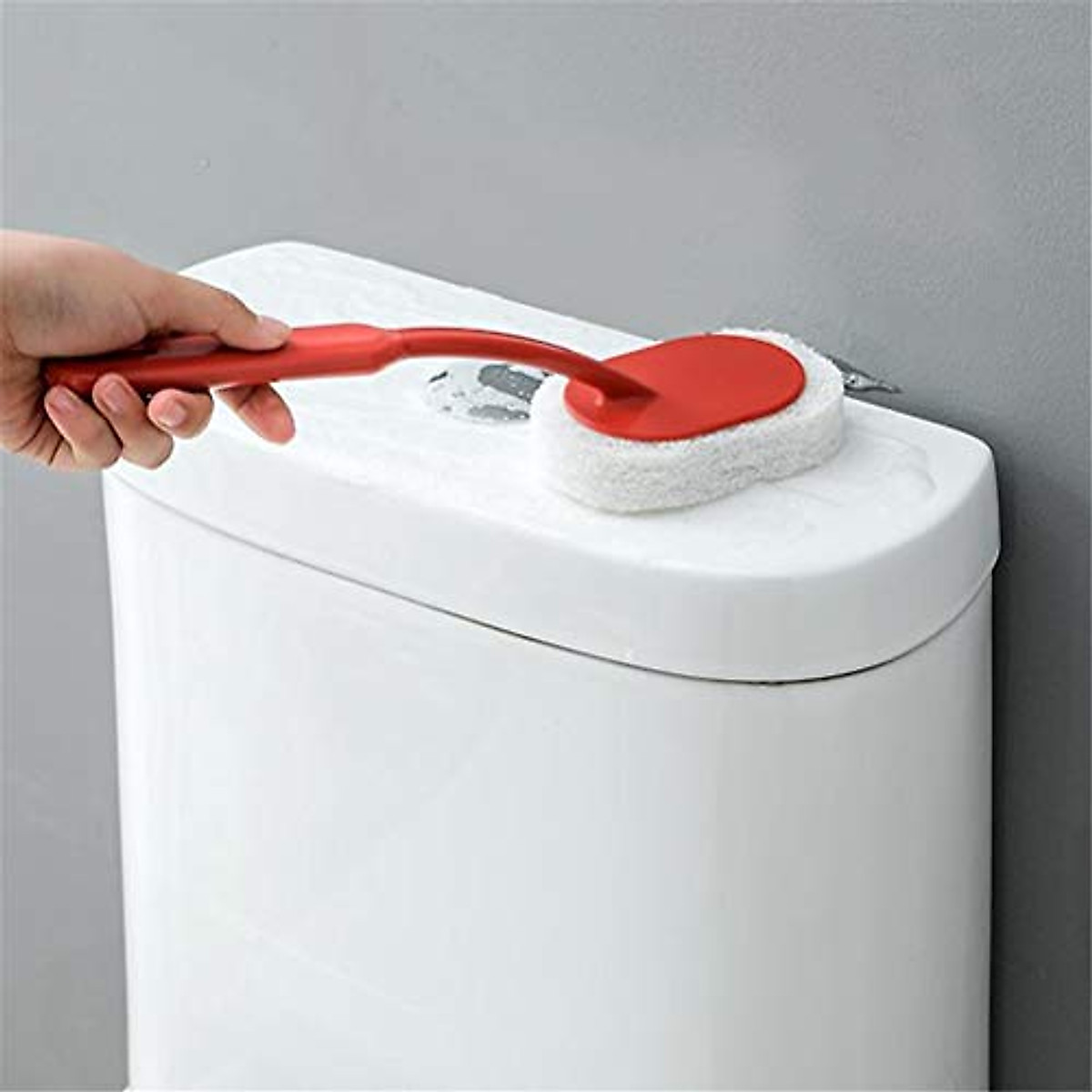 Toilet Brush and Holder Set, Toilet Brush Strong Decontamination Bath Brush Long Handle Durable Sponge Tiles Brush Toilet Fish Tank Cleaning Brush Household Clean Tools Bathroom Toilet Brush Bathroom