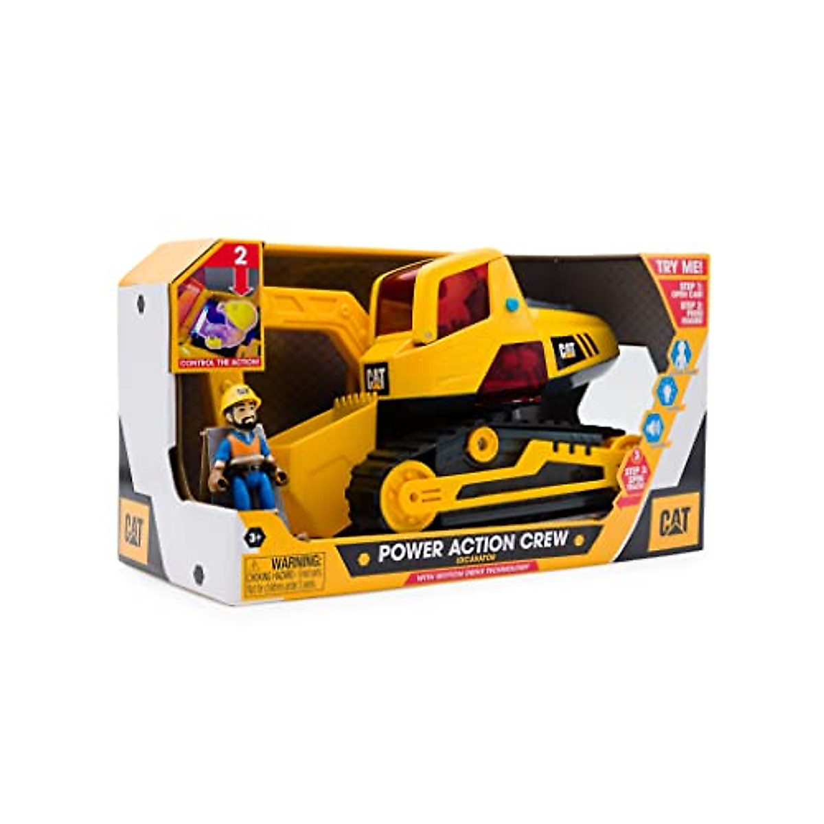 CAT Construction Toys, Power Action Crew Excavator, Light & Sound, Battery Operated, Ages 3+