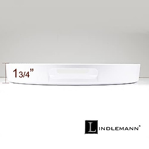 LINDLEMANN Serving Tray - Large Round Melamine White - Strong & Sturdy w/Built-in Handles for Easy Handling - Beautiful Gloss Finish, Elegant & Classy, Easter & Mothers' Day Gift (White,13.5 inches)