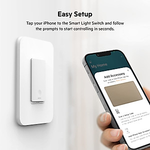 Wemo Smart Light Switch with Thread - Smart Switch for Apple HomeKit - 3 Way Switch Compatible - Smart Home Products, Smart Home Devices - HomeKit Light Switch - Apple Home - Requires Neutral Wire
