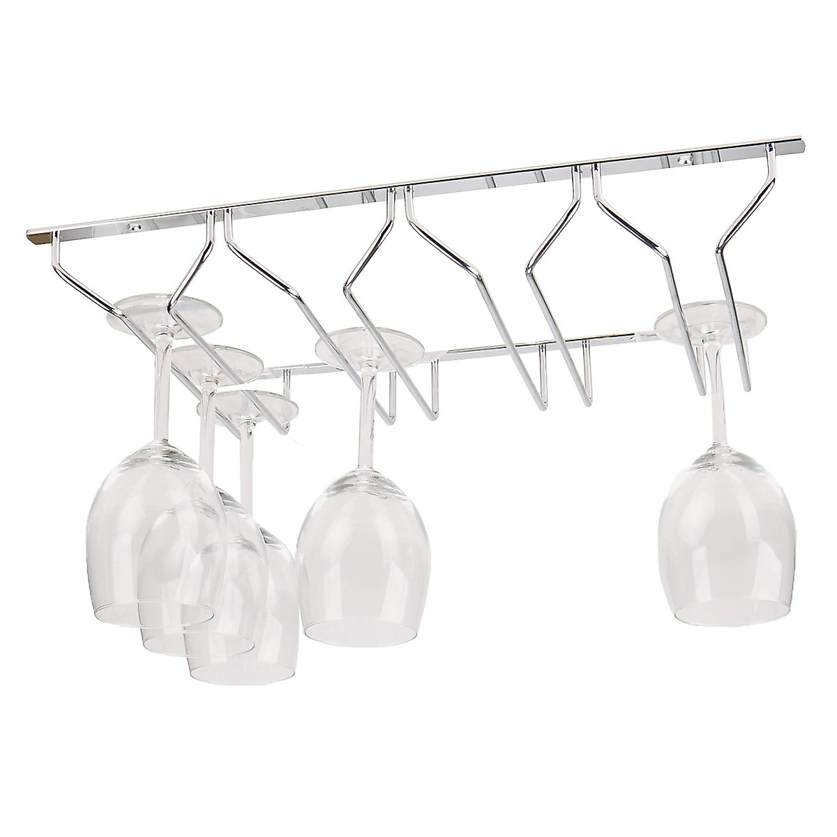 Mind Reader 4 Row Chrome Stemware Holder, Silver