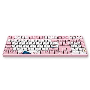 Gaming Keyboard 108 Key PBT Keycap Type-C Wired Compact Mechanical Gaming Keyboard for Gamers and Typists Ultra-Performance Mechanical Gaming Keyboard (Color : Pink, Size : One Size)