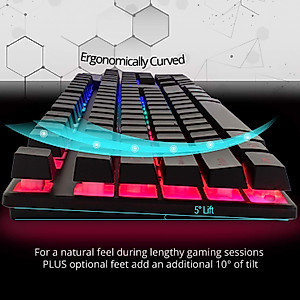 Orzly Gaming Keyboard RGB USB Wired Rainbow Keyboards Designed for PC Gamers, PS4, PS5, Laptop, Xbox, Nintendo Switch, RX-250 Hornet Edition (Black) Brand