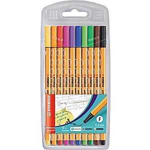 STABILO Fineliner point 88 - Wallet of 10 - Assorted Colors