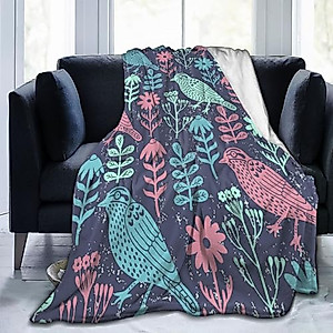Bird-Blanket Super Soft Throw Blanket for Couch Bed Sofa Cozy Flannel Fuzzy Blanket Plush Throw Blankets for Women Men Gifts Travel Blanket for All Seasons, 50"x40"