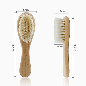 HiKin Natural Soft Wool Bristles Dry Facial Cleansing Brush, 6" Face Skin Care Exfoliating Scrub Brush, 2 Pack Wood Handle Face Brush Cleanser.