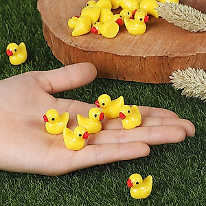 JIUZHU 220 Pcs Mini Resin Duck Christmas Miniature Figure Landscape Aquarium DIY Birthday Party Decoration Bonsai Interior Decoration Fairy Hide and Seek Prank
