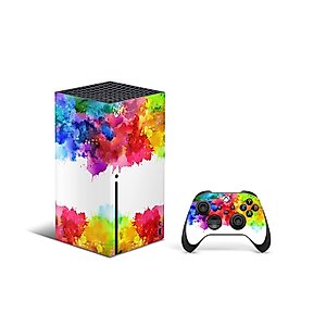 ZOOMHITSKINS Compatible with X1 Series X, 3M Technology Disco Spray Paint Neon Splash Colors Pink Yellow, Durable, Bubble-Free, Made in The USA