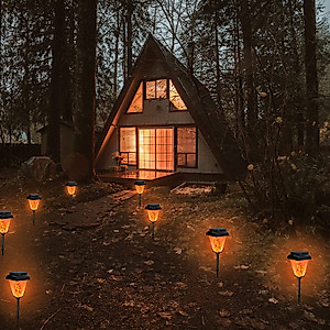 AveyLum Solar Flame Torch Light,Outdoor Solar Flickering Dancing Flame Torch Lights Security Lights Christmas Lights for Garden, PatioYard, Pathway Deco(4 Pack)