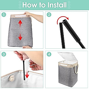 zzolee - Laundry Basket with Lid, Collapsible Laundry Hamper for Couple, with A Removable Mesh Bag, Holds Up to A Week's Worth of Clothes